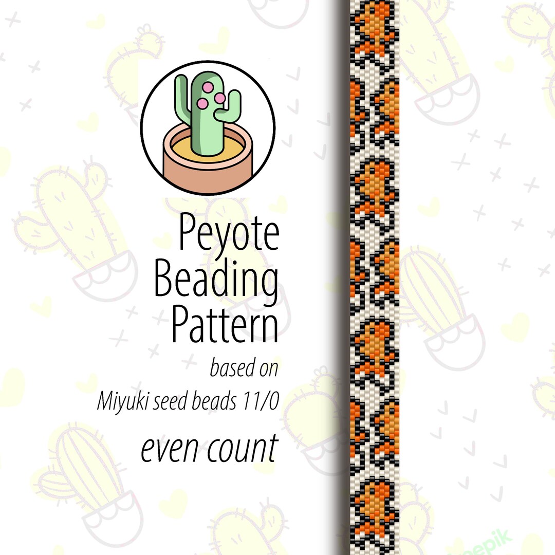 Narrow Lionhead Fish Peyote Pattern - Even Count - Peyote Beading ...
