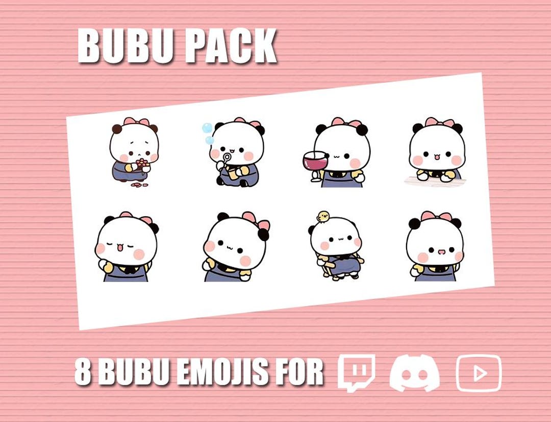 Bubu Twitch Discord Youtube Chat • 8 Kawaii Bears Customized Emojis ...
