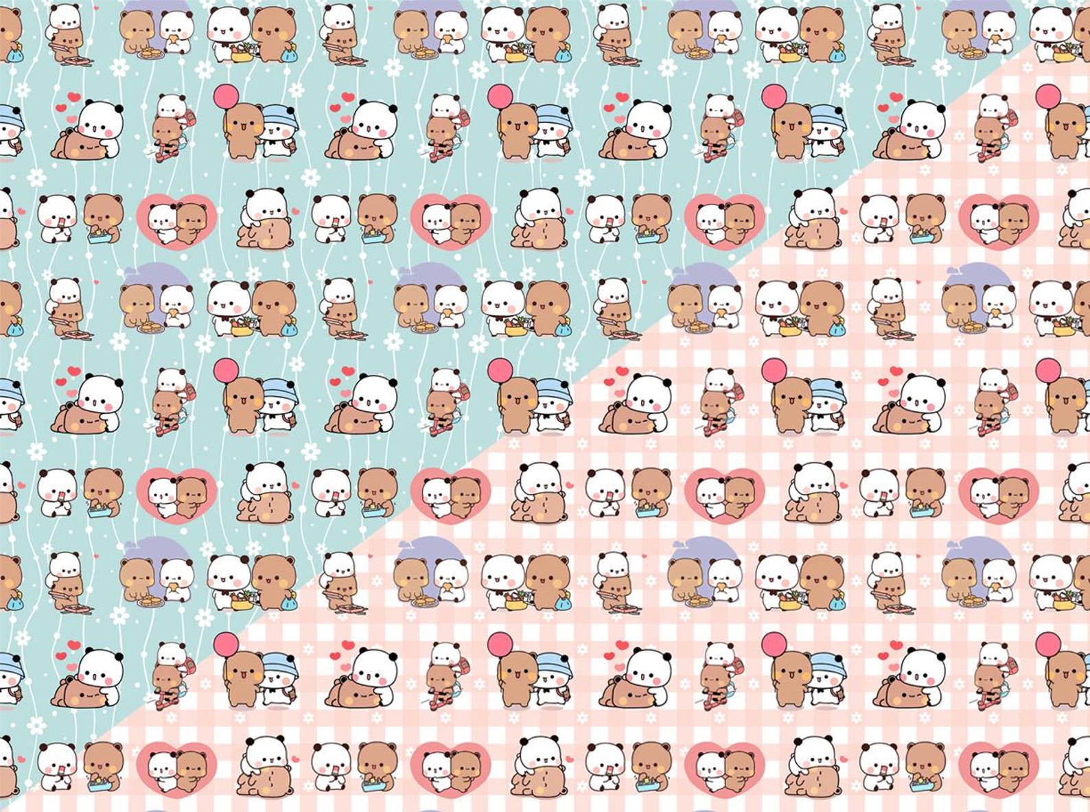 Bubu Dudu Seamless Pattern Set Pastel Colors • Cute Bubu Dudu Wallpaper ...