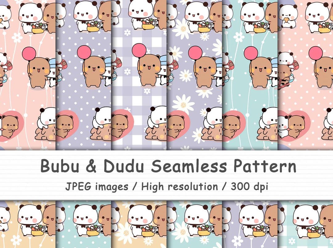Bubu Dudu Seamless Pattern Set Pastel Colors • Cute Bubu Dudu Wallpaper ...