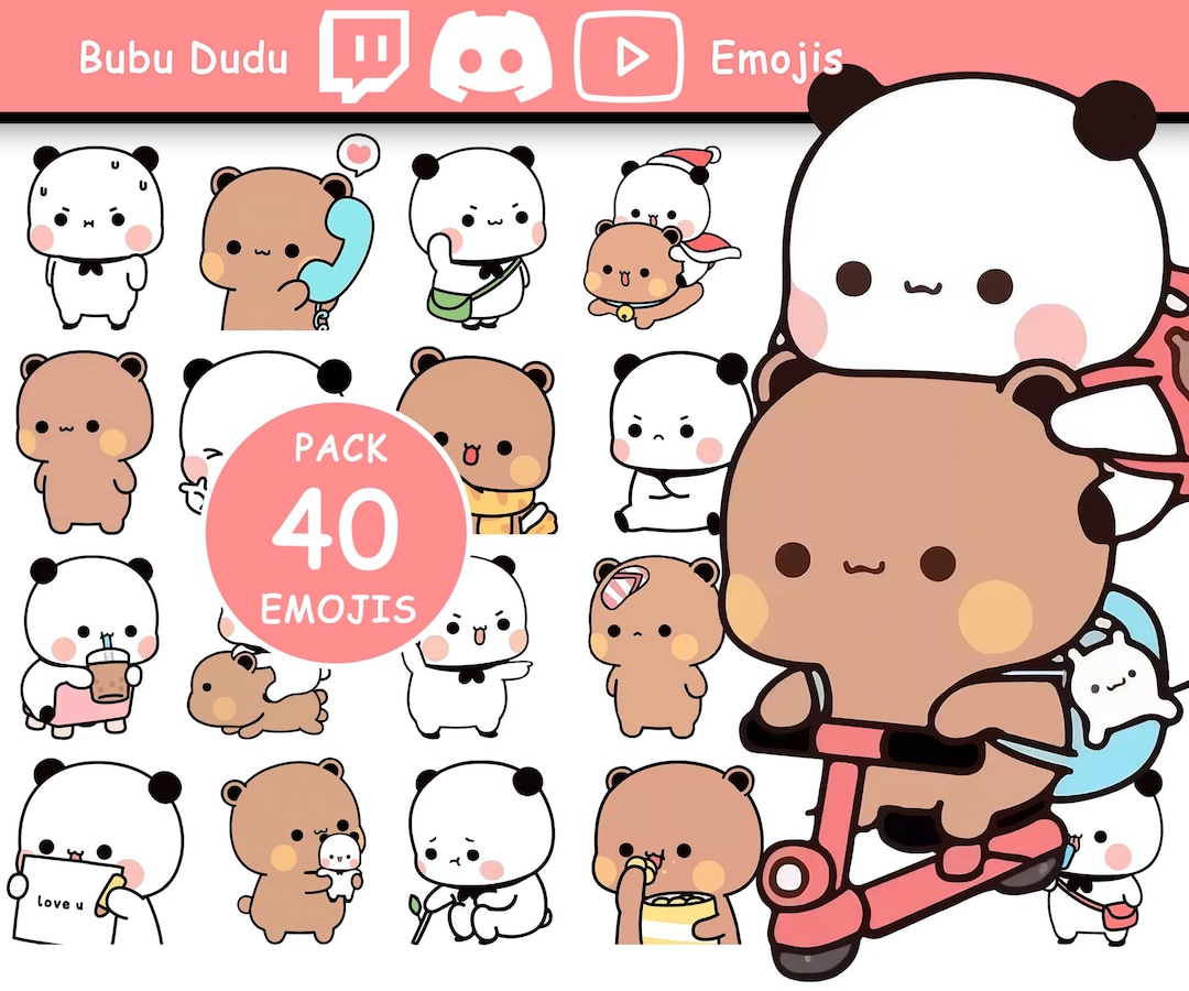 Bubu Dudu Twitch, Discord, Youtube Emoji Pack. 40 Kawaii Bears ...