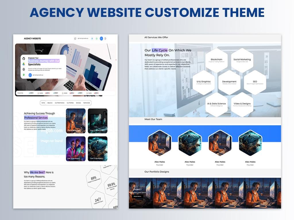 Customize Business Website Template in React JS Figma UI UX ...