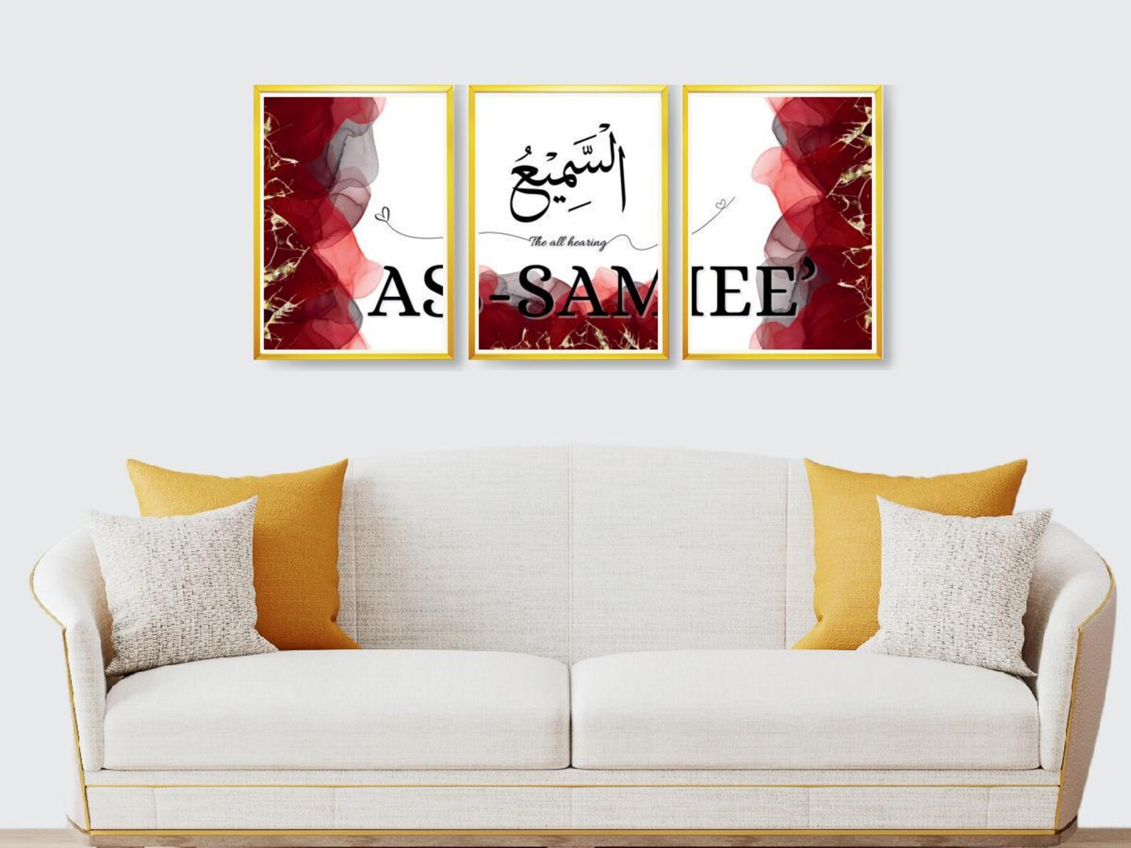 As-samee Name of Allah Poster With Meaning - Digital Download, Muslim Home Decor, Set of 3 ...