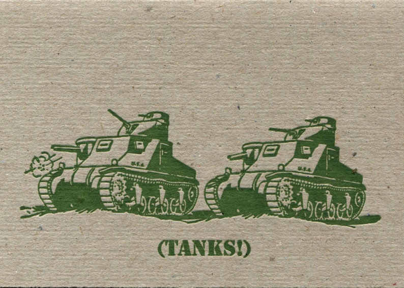 Tanks! Thank You Card - Etsy