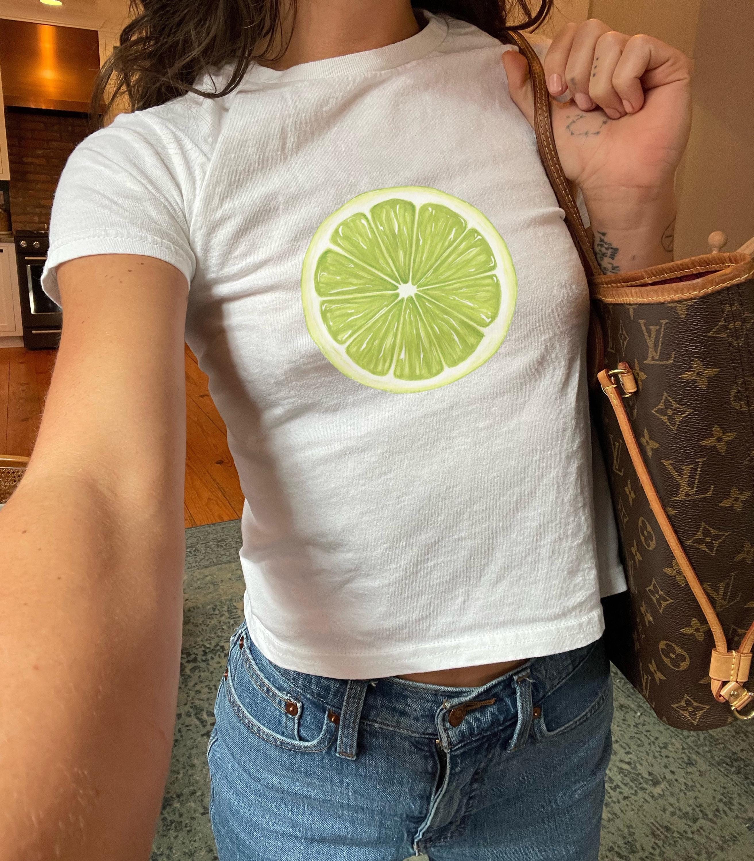 Lime 90s Baby Tee Vintage Design, Cottagecore Fruity Shirt, Women Gift ...