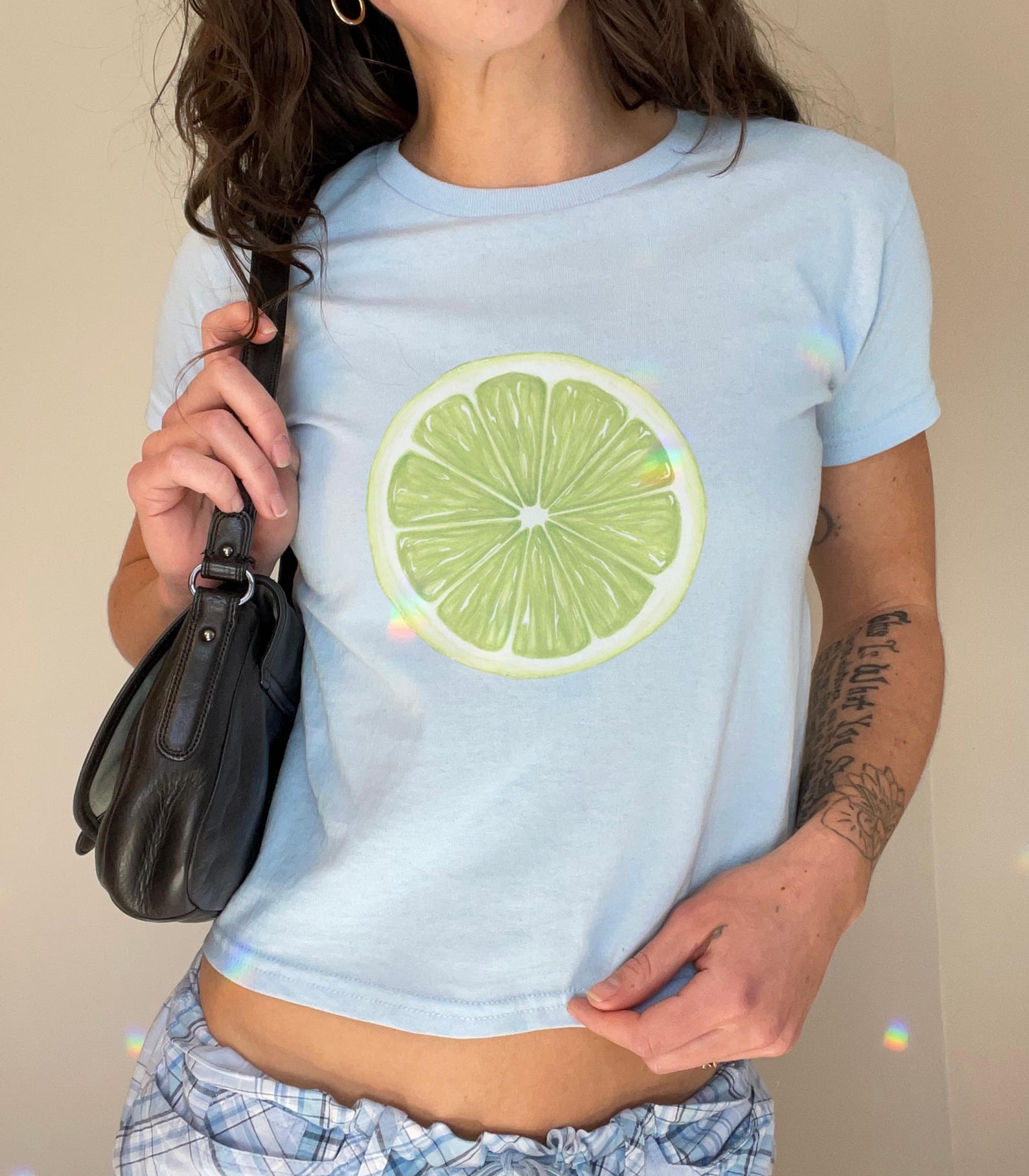 Lime 90s Baby Tee Vintage Design, Cottagecore Fruity Shirt, Women Gift ...