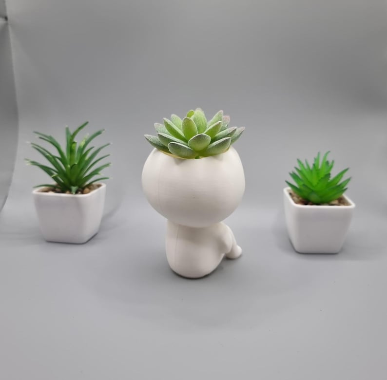 Sitting Kodama Planter #1 - Studio Ghibli Inspired - Princess Mononoke ...