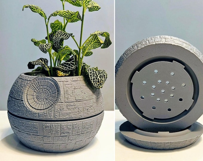 Death Star Planter With Hidden Drip Tray – Star Wars Inspired Plant Pot ...
