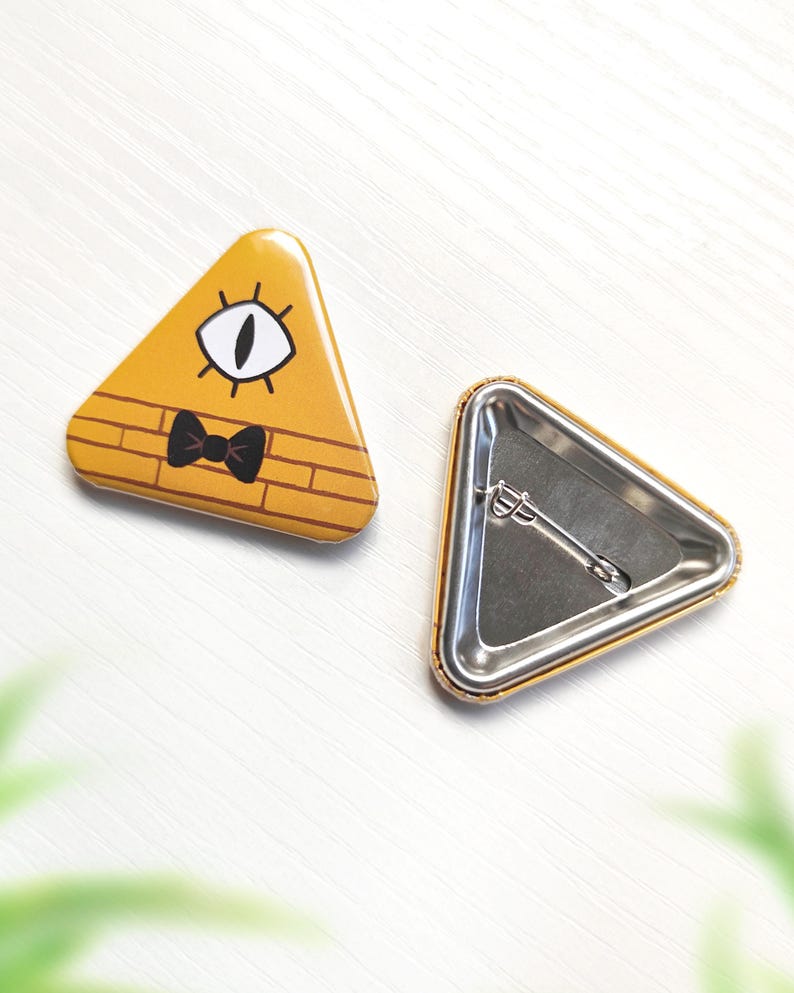 Bill Cipher Badge Pin | Triangular Gravity Falls Inspired Fanart ...