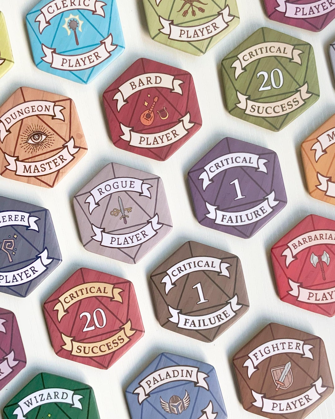 Dnd Class Button Badges | Dungeons and Dragons Accessories | RPG ...