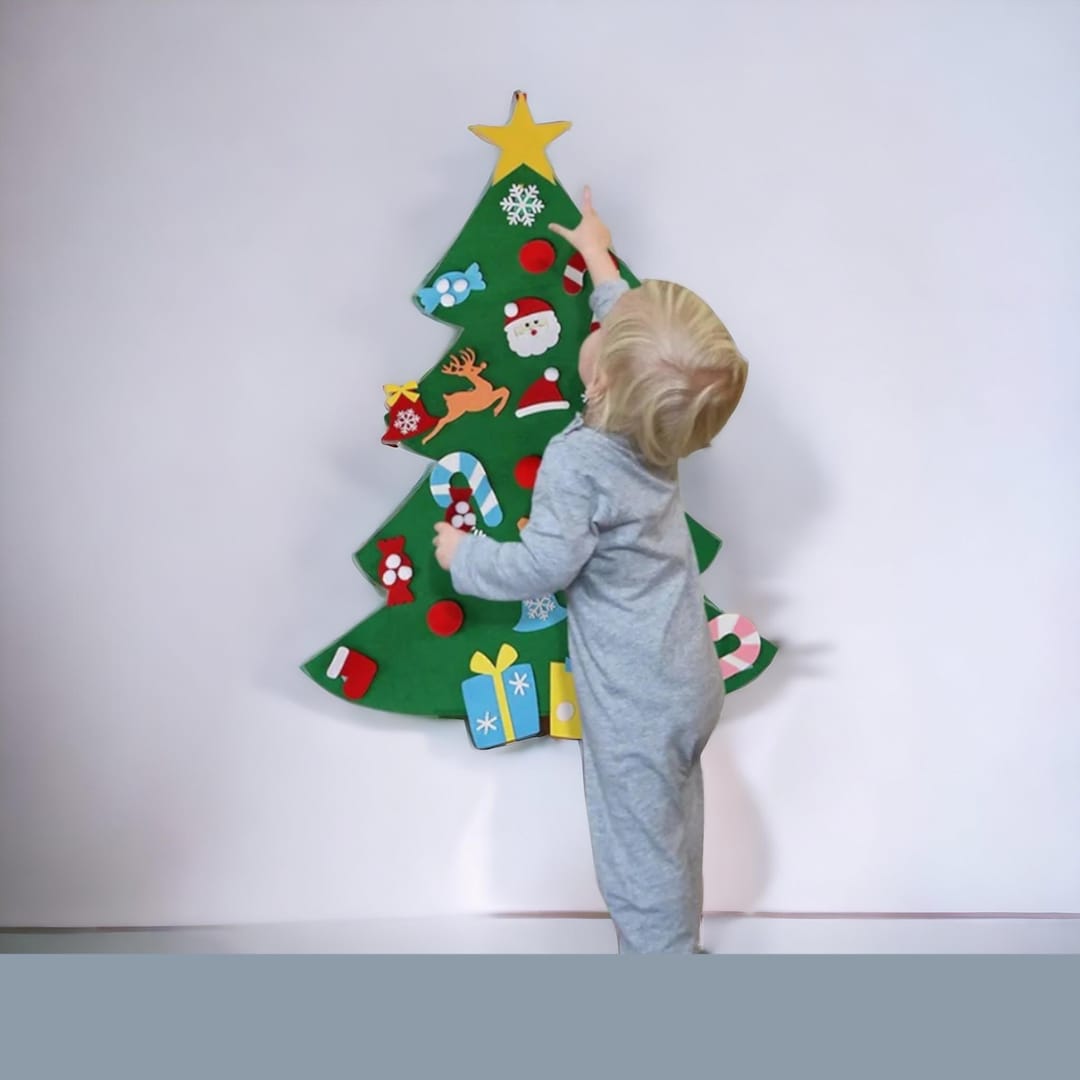 3ft DIY Felt Christmas Tree Set With Removable Ornaments for Kids Fun ...