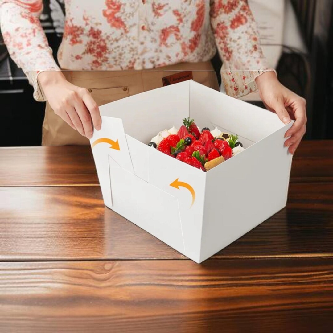 15-pack Tall Cake Boxes With Window – 10x10x8 Inch White Bakery Boxes ...