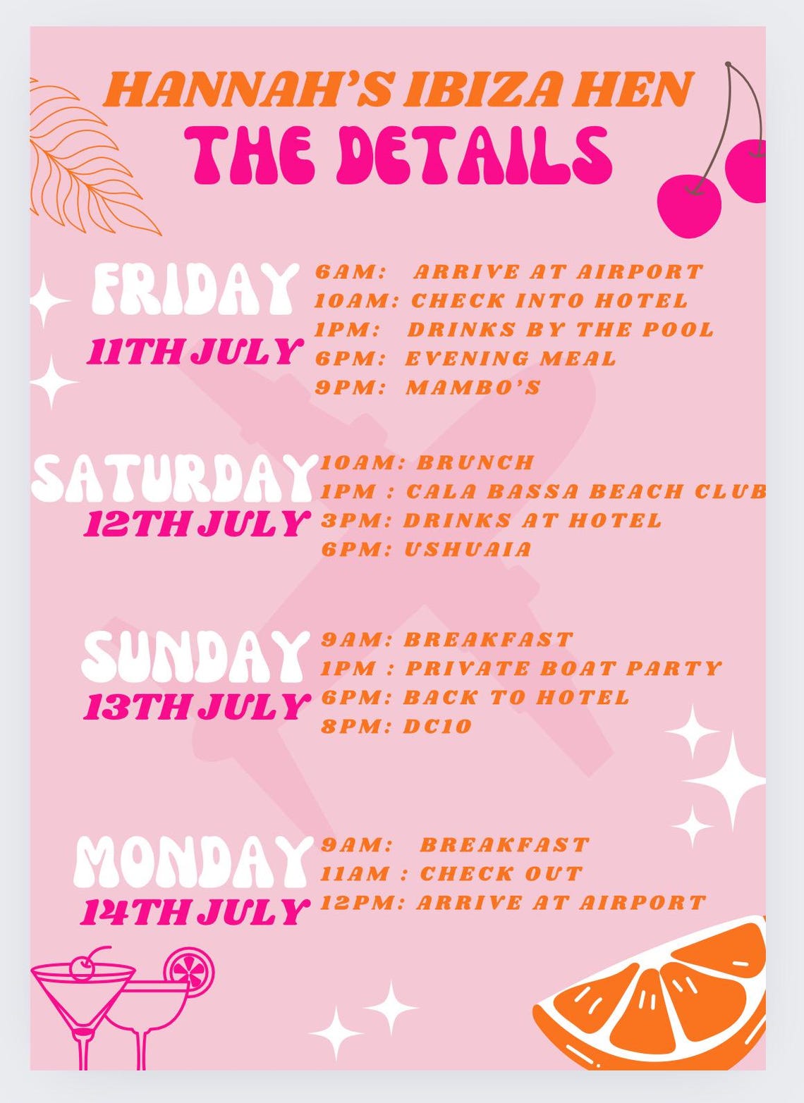 Destination Hen Party / Bachelorette E.g. Ibiza, Marbs Invite ...