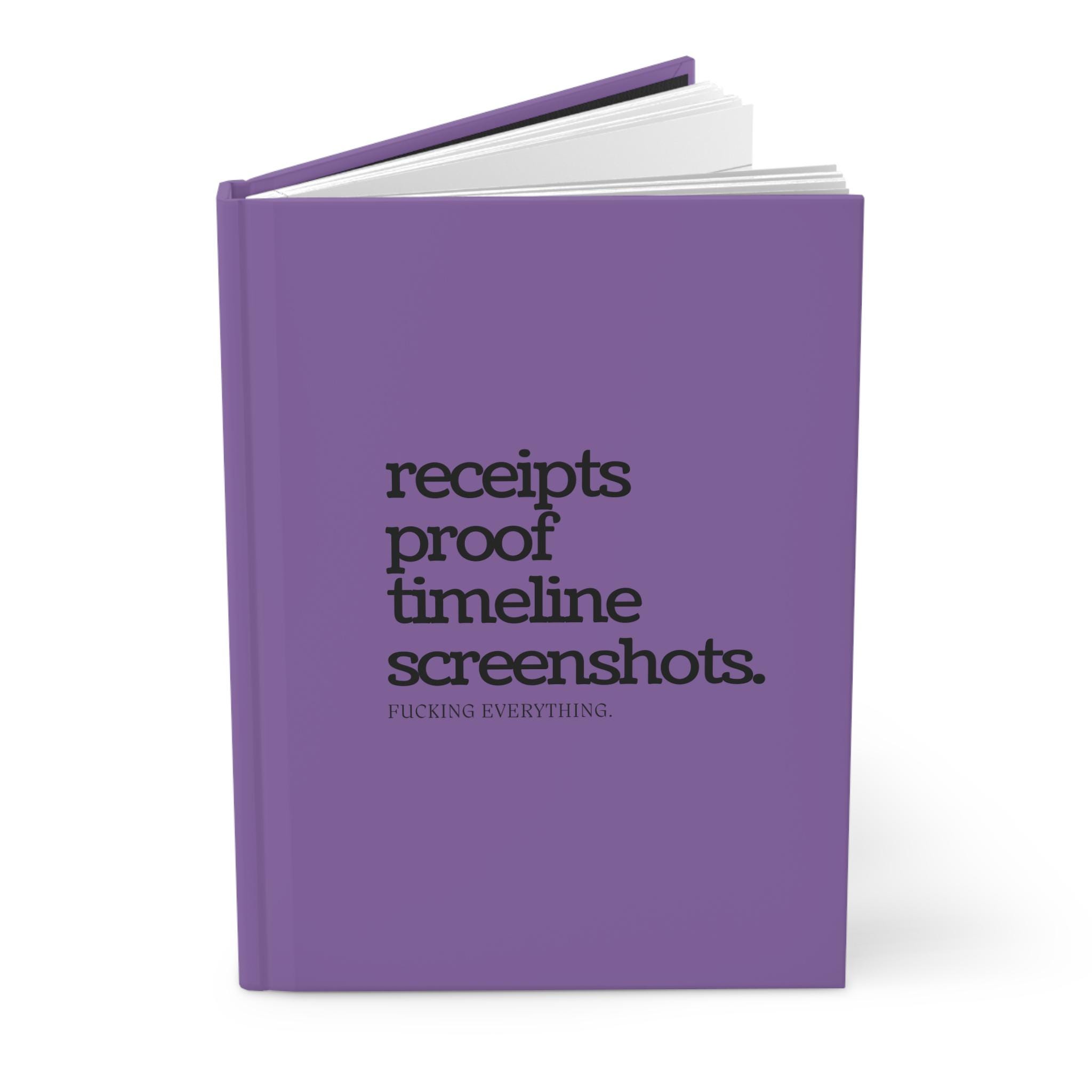Receipts Proof Timeline Screenshots Hardcover Journal Matte - Etsy