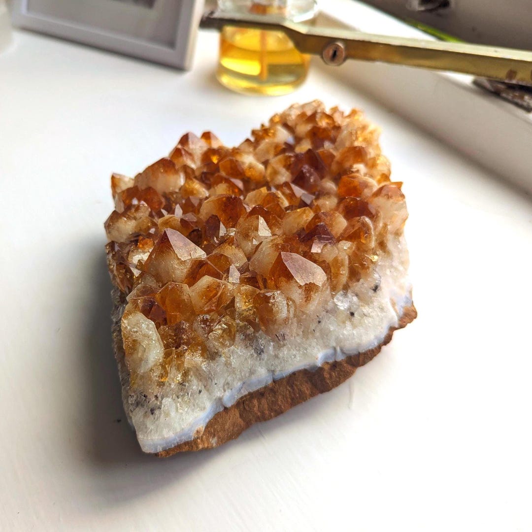 Large Citrine Cluster Unique Specimen, Clear Citrine Points High ...