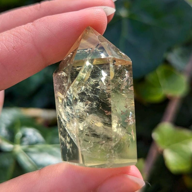 Small Yellow Quartz Point Rainbows and Inclusions High Clarity High ...