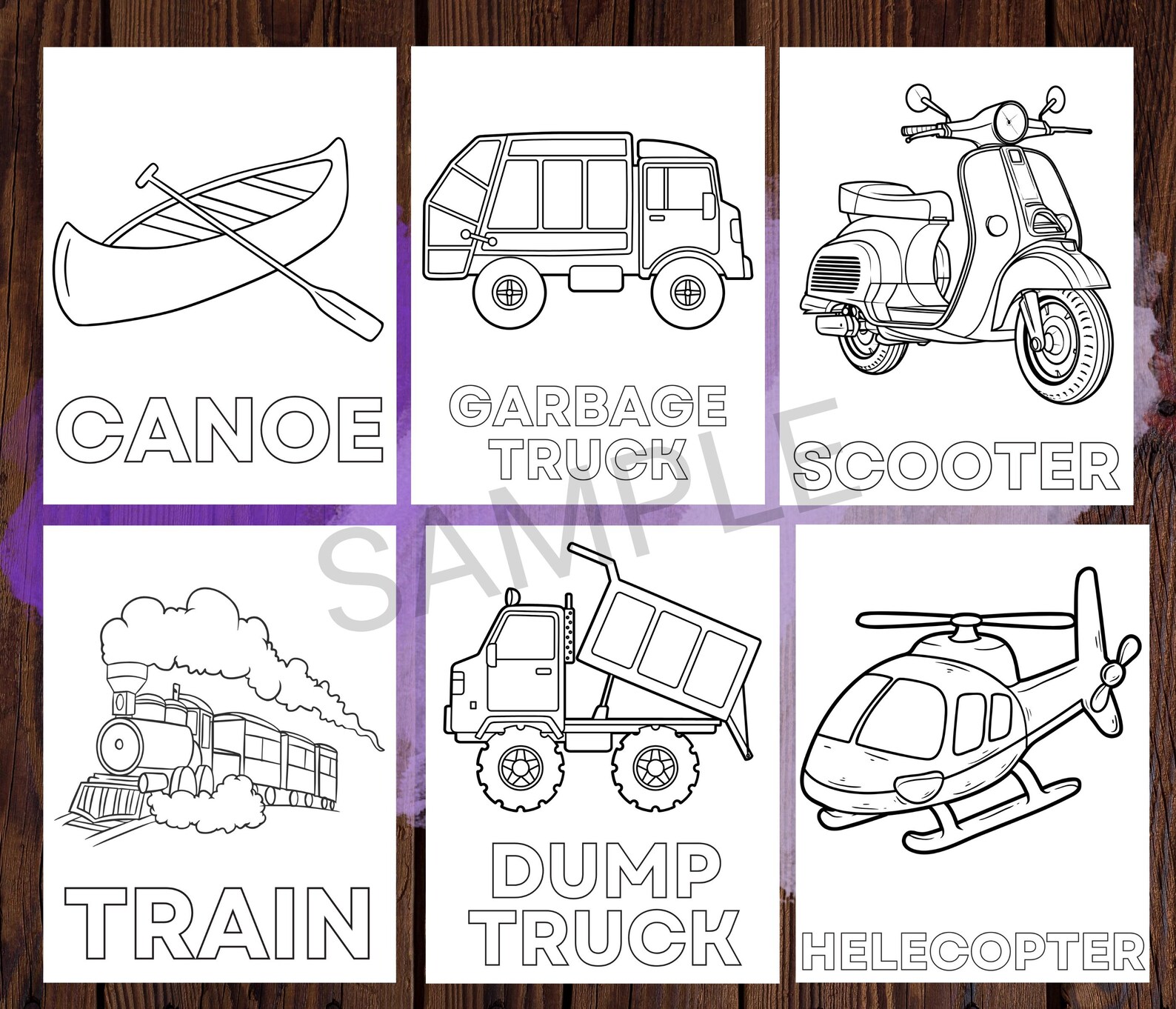 43 Easy Vehicle Coloring Pages, Preschooler Toddler Activity (digital ...