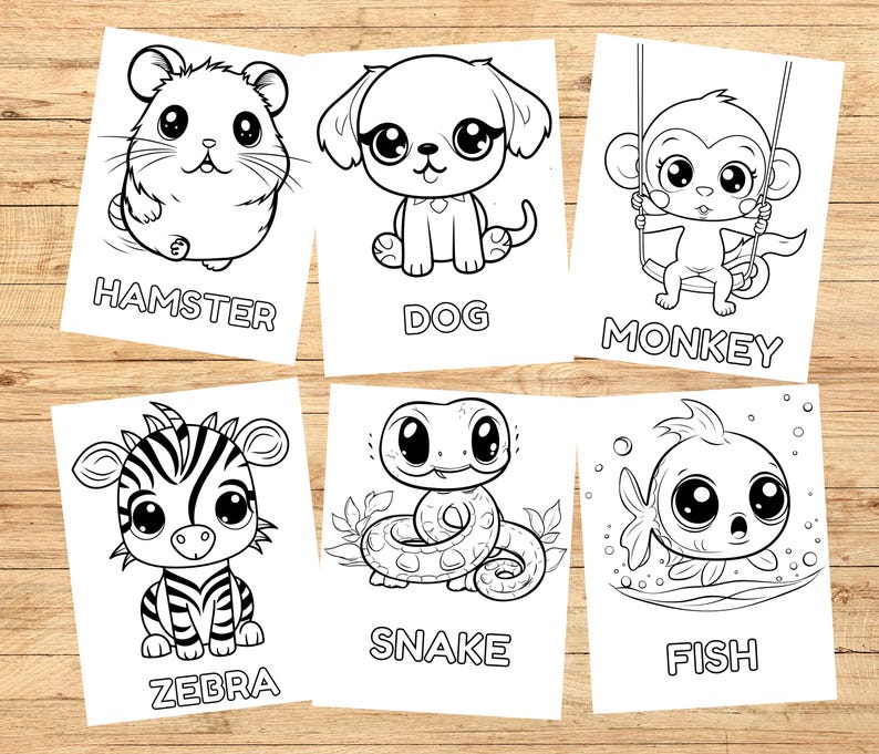 40 Animal Coloring Pages for Toddlers, Preschoolers (digital Download ...