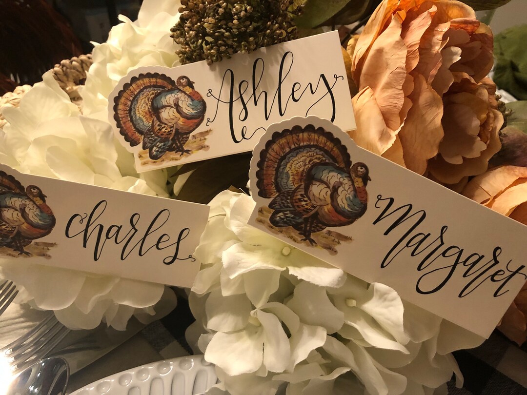 Hand Lettered Thanksgiving Placecards - Etsy