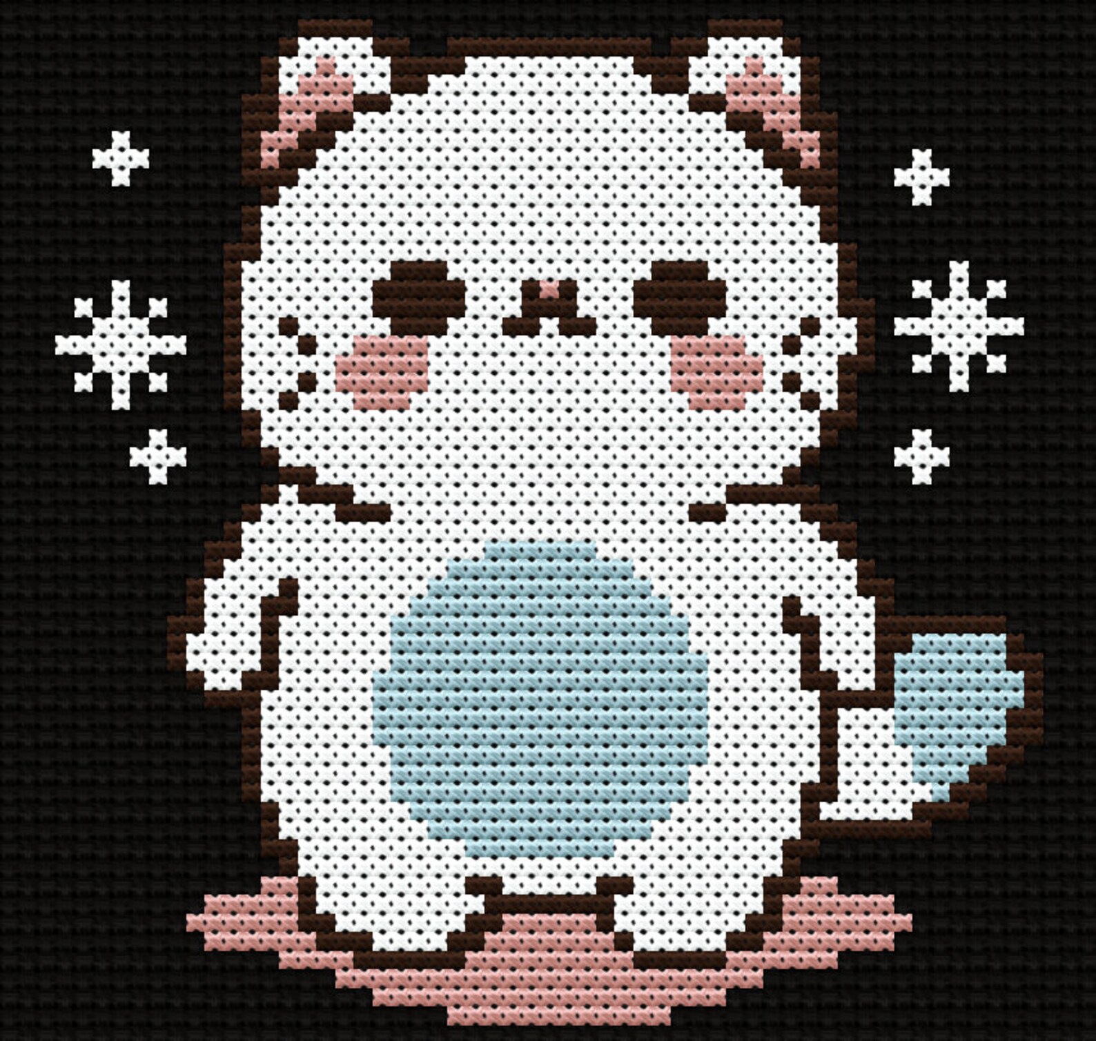 Cute Cat Kitten Small and Easy Cross Stitch Pattern PDF - Instant ...