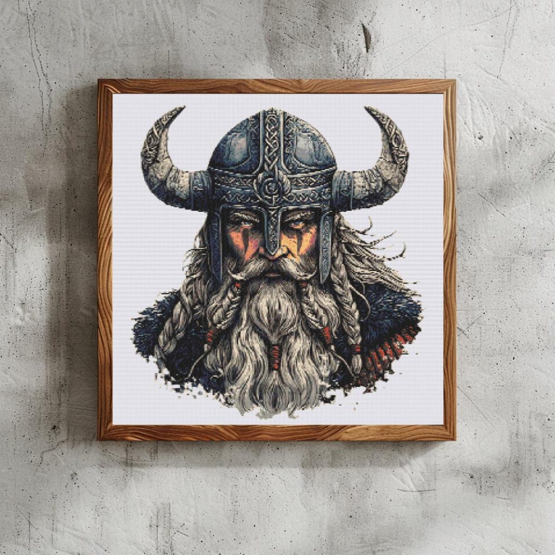 Nordic Viking Warrior Cross Stitch Pattern PDF - Medium Size DIY, Easy ...