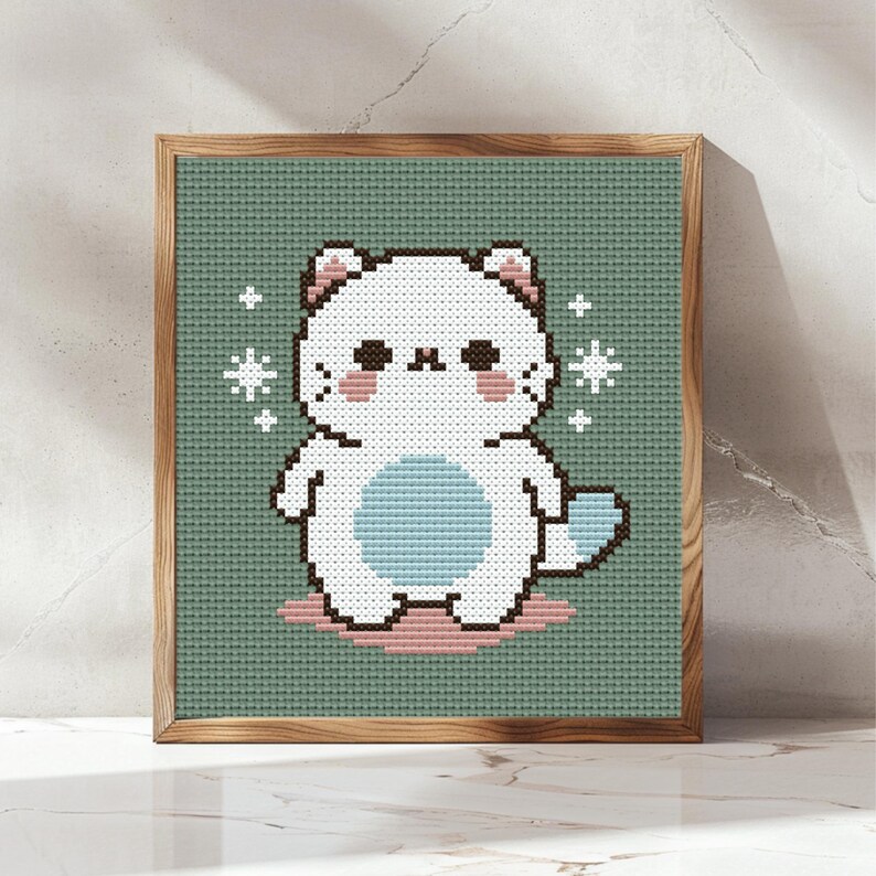 Cute Cat Kitten Small and Easy Cross Stitch Pattern PDF - Instant ...