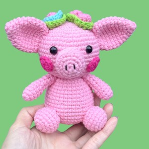Pink Pig Crochet Pattern, Pig Amigurumi Pattern, Realistic Farm Animal ...