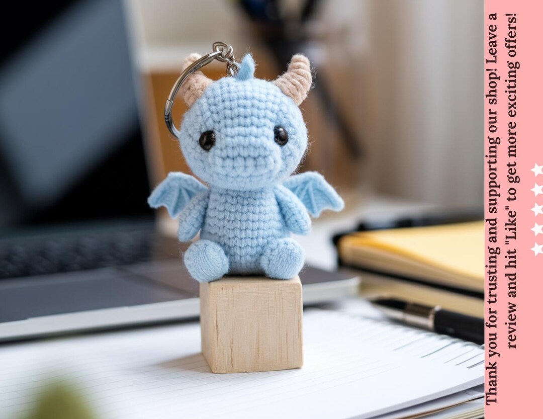 Blue Dragon Keychain Crochet Pattern: Easy Amigurumi Animal (PDF ...