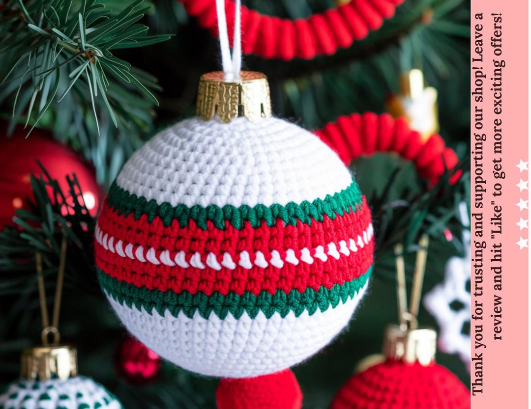 Crochet Christmas Ball Ornament Pattern: DIY Amigurumi Bauble (PDF ...