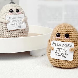 Positive Potato Crochet Doll PDF , Handmade Uplifting Gift for Desk ...