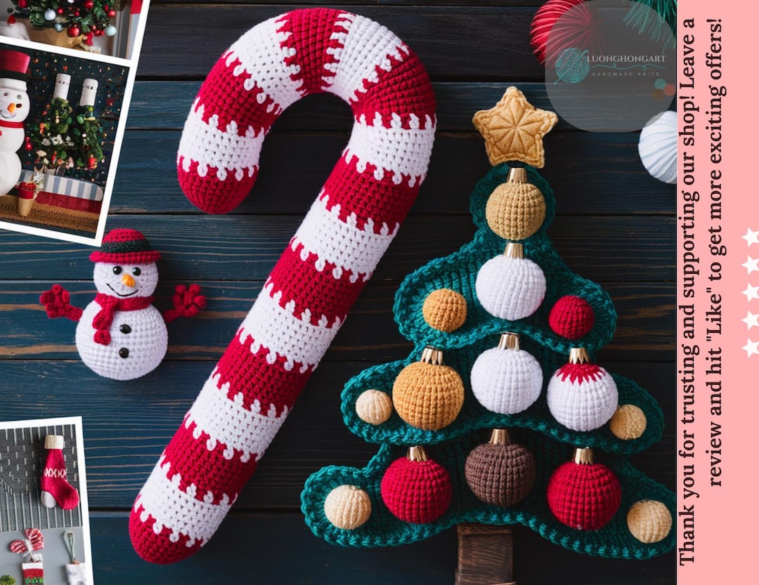 Crochet Candy Cane Pillow Pattern | Cozy Christmas Crafts | Cute Winter ...