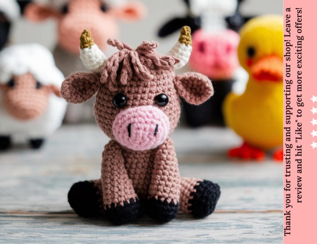 Highland Cow Crochet Pattern PDF – Crochet Animal Tutorial – Instant ...