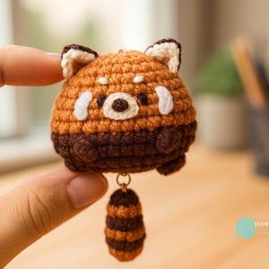 Red Panda Crochet Pattern: Amigurumi Keychain Tutorial (PDF Download ...