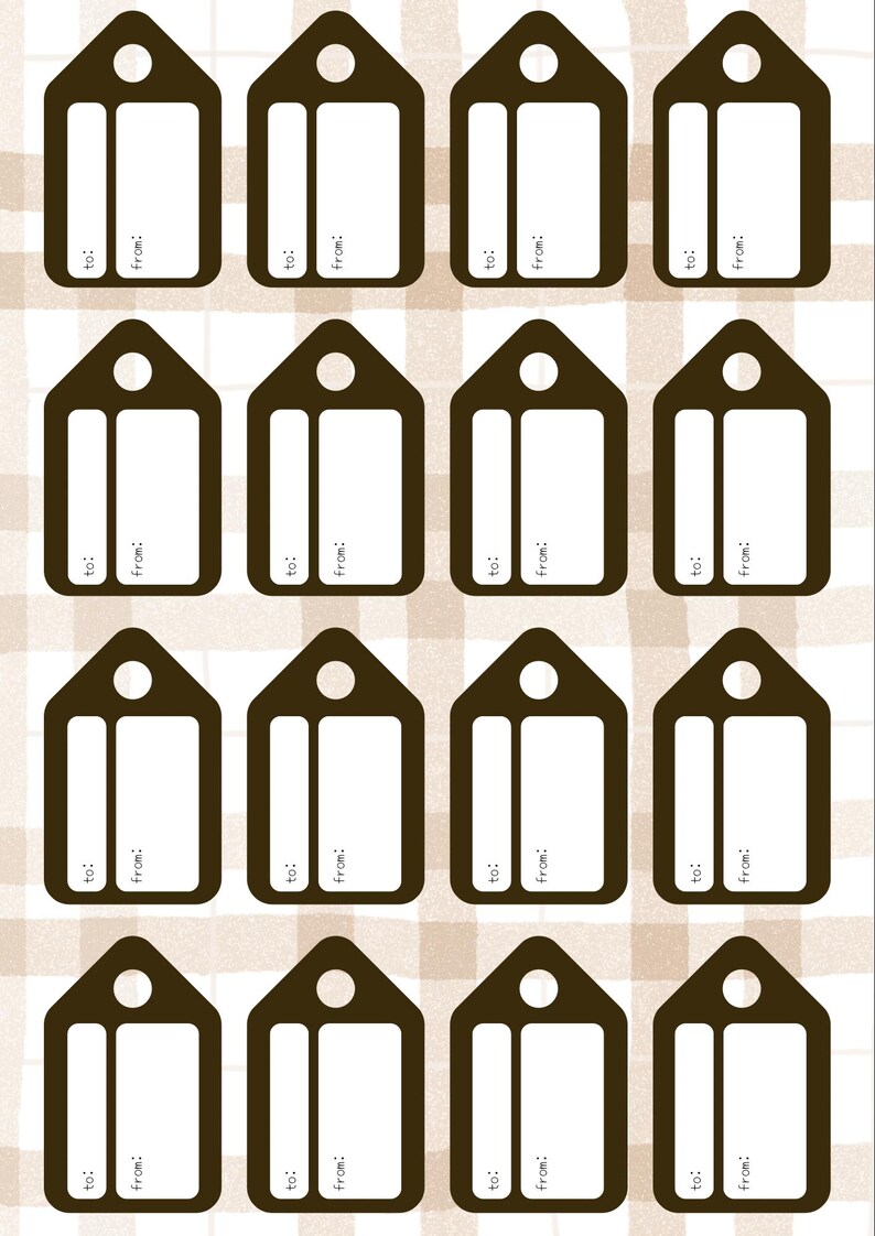 Classy Printable Christmas Gift Tags- Brown Paper Christmas - Etsy