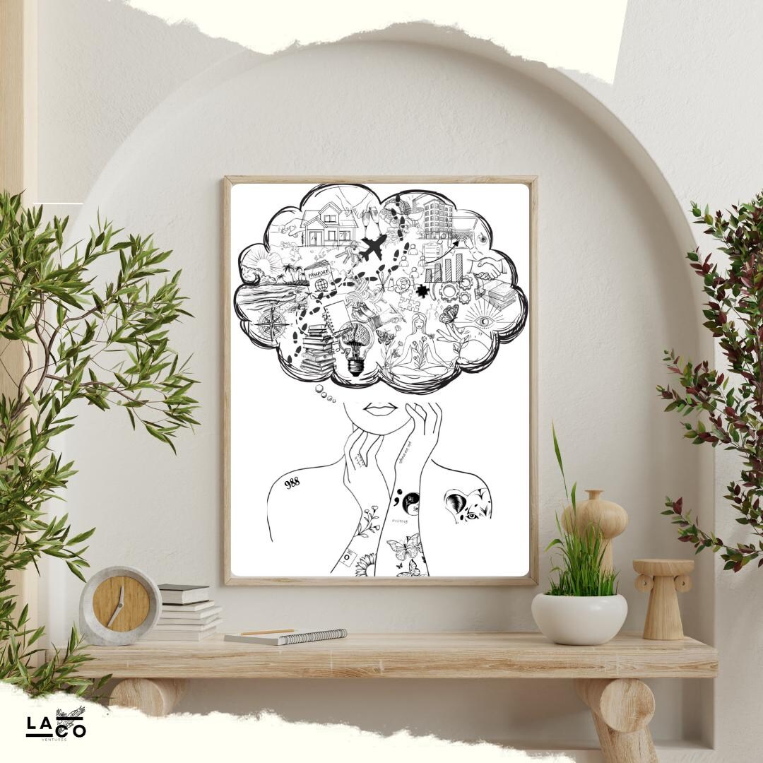 Empowered Reflection Poster | Mental Health Prints | Instant Digital ...