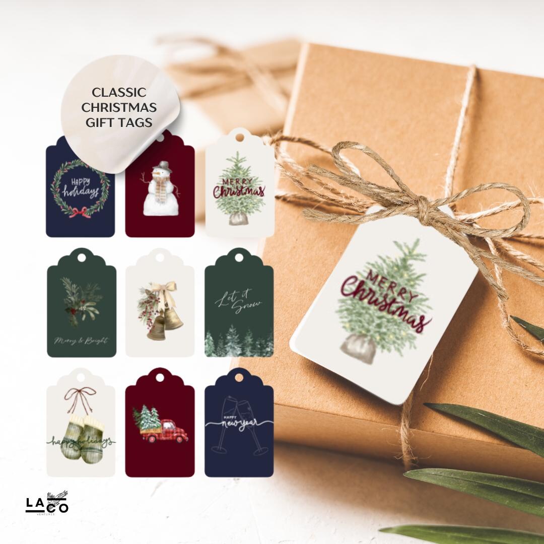 Printable Christmas Gift Tags | Instant Download | Happy Holiday Favor ...