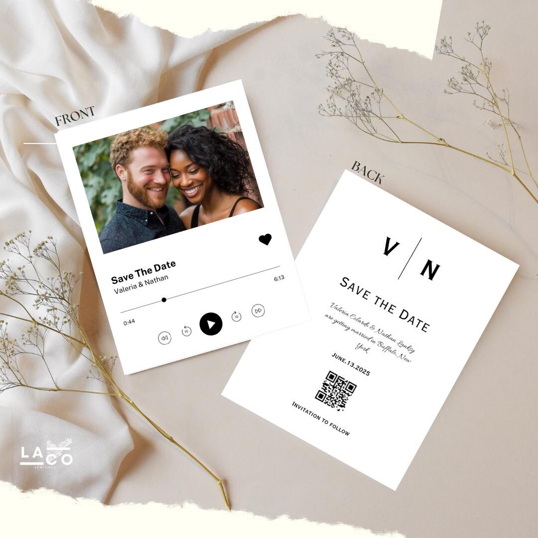 Music Save the Date | Wedding Save the Date | Musical Wedding Theme ...