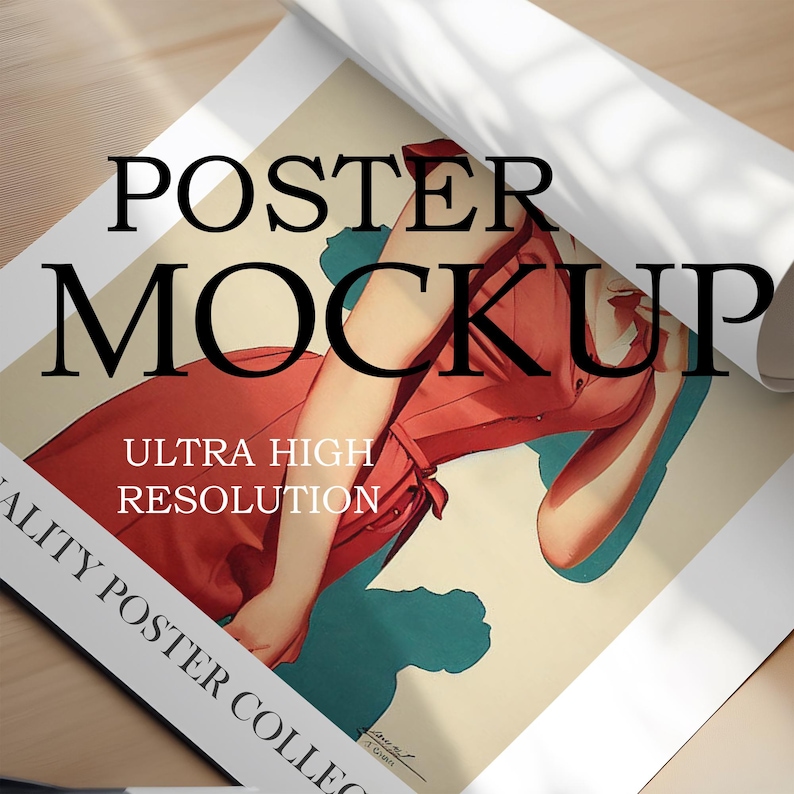 Poster Mockup, Rolled Up: Unrolling Rolling, ISO Smart Object Template ...