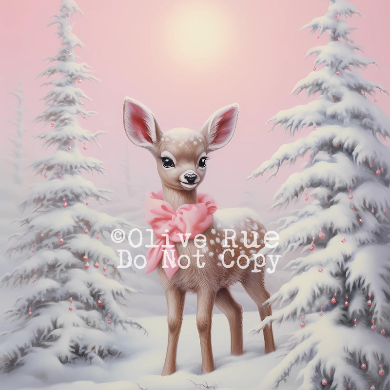 Pink Deer - Etsy