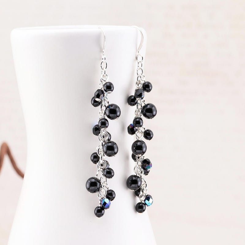 Long Beaded Earrings - Etsy