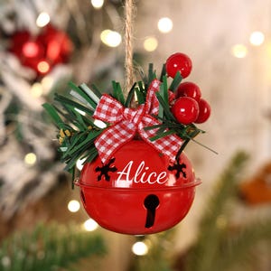 Personalized Christmas Bell Ornament, Custom 2025 Jingle Bell - Etsy