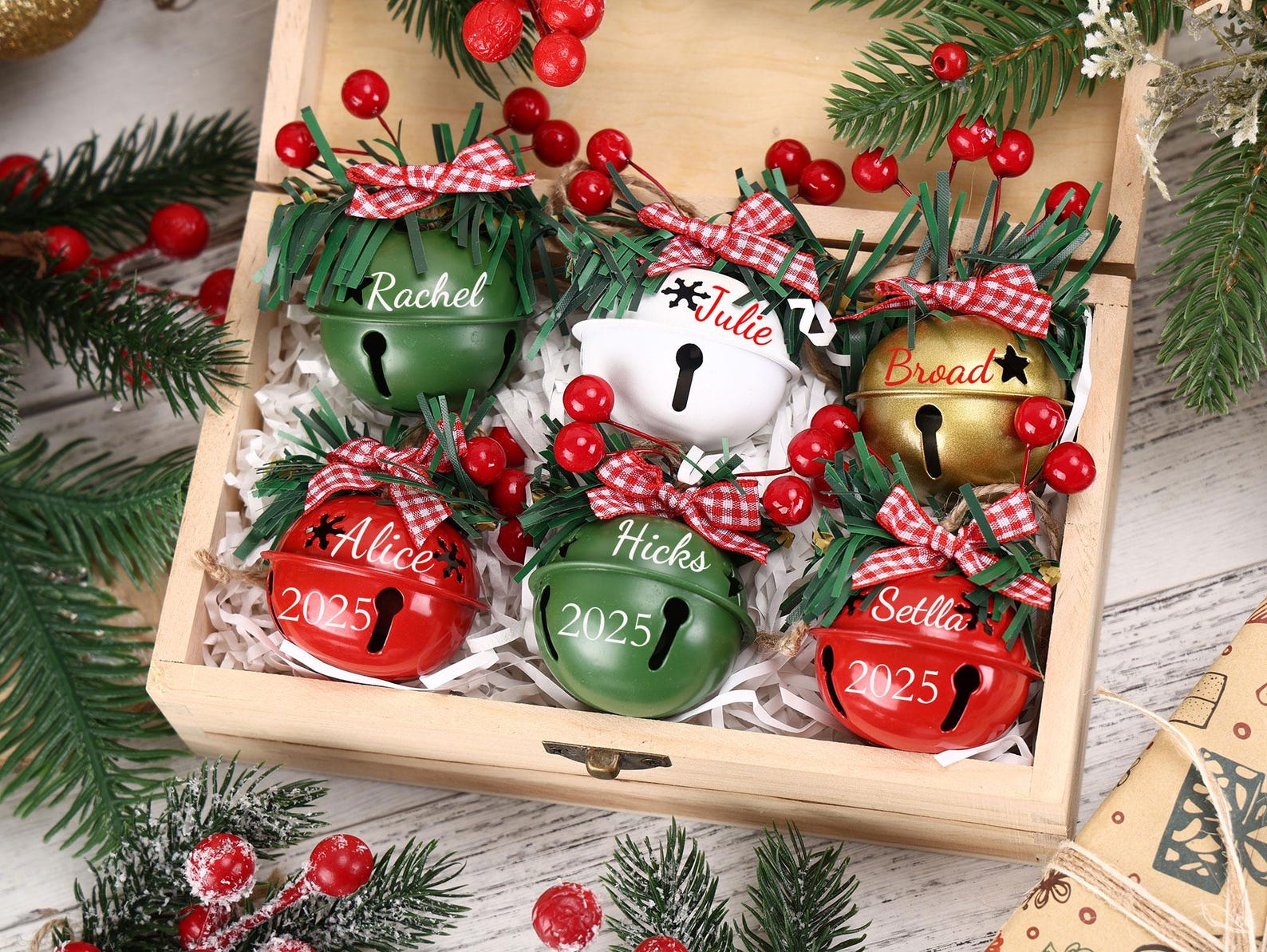 Personalized Christmas Bell Ornament, Custom 2025 Jingle Bell - Etsy