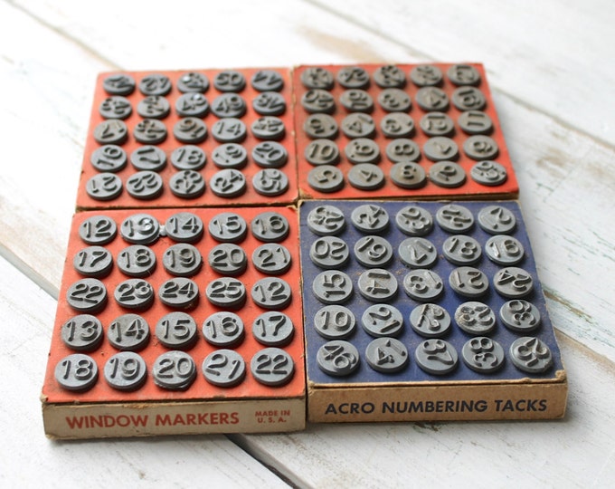 Acro Number Tacks, Window Hardware Tacks, Acro Hold-tite Tacks, Vintage ...
