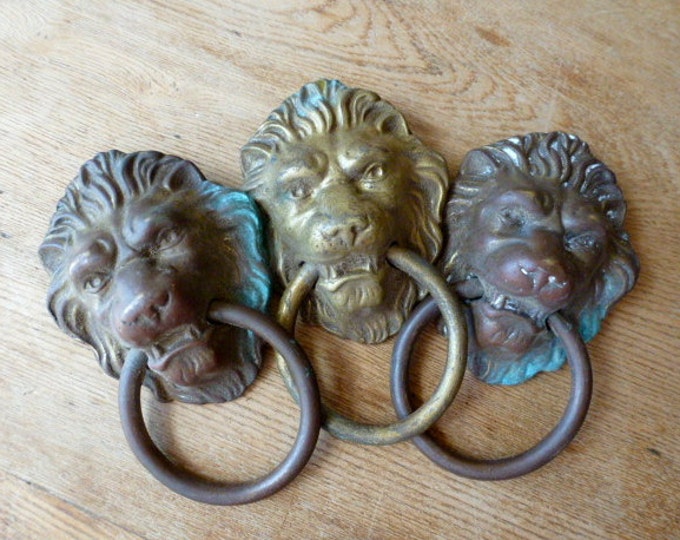 Salvaged Lion Head Drawer Pulls Antique Hardware - Etsy