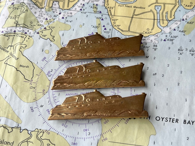 Vintage Cabin Cruiser Pins Brass Boat Brooches - Etsy