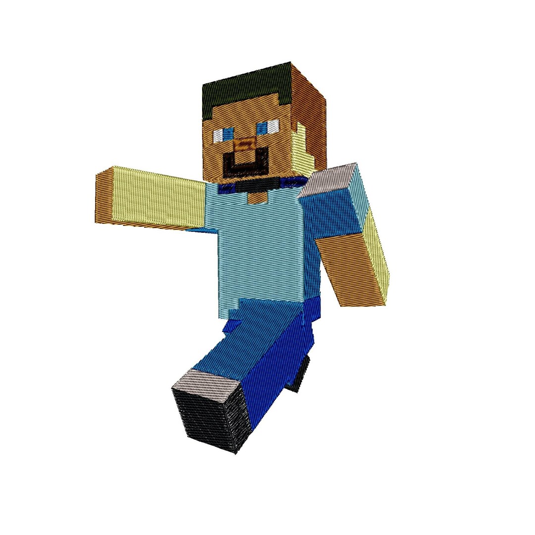 Steve Videogame Gamer Character Embroidery File - Etsy
