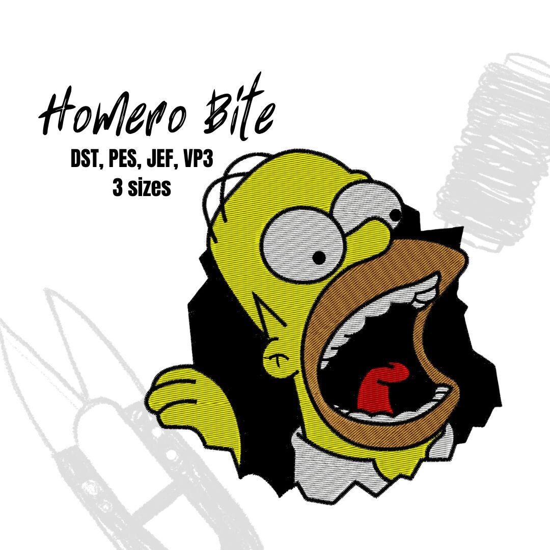 Homer Simpson Biting Embroidery Machine Designs - Etsy