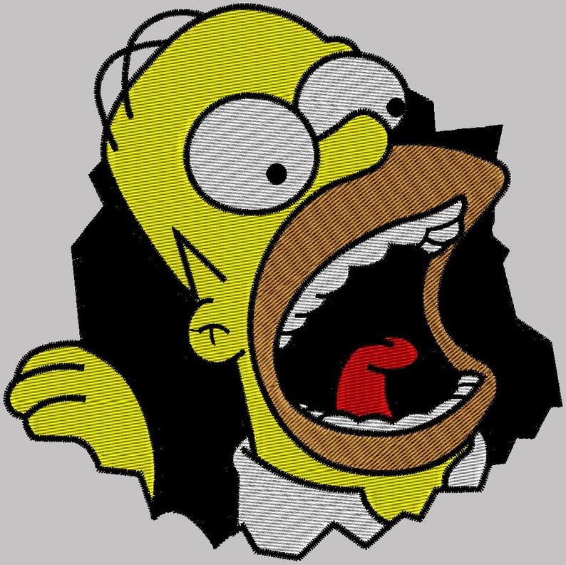 Homer Simpson Biting Embroidery Machine Designs - Etsy