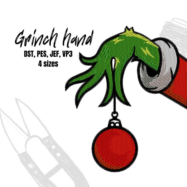 Grinch Christmas Grinchmas Character Digital Embroidery Machine File - Etsy