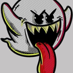 Boo Ghost Character From Super Mario Bros Embroidery Machine Digital ...
